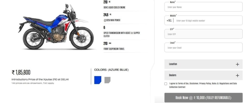 Official: Hero Xpulse 210, Xtreme 250R Bookings Start