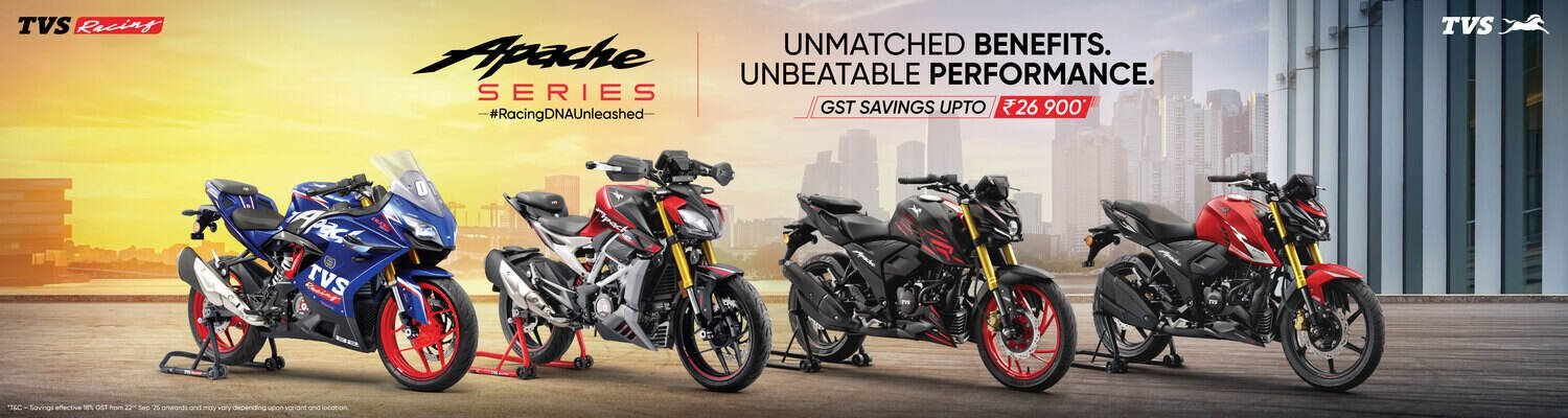 GST 2.0: TVS Apache 310 Price Down by Up To Rs 27k, New Price List Out